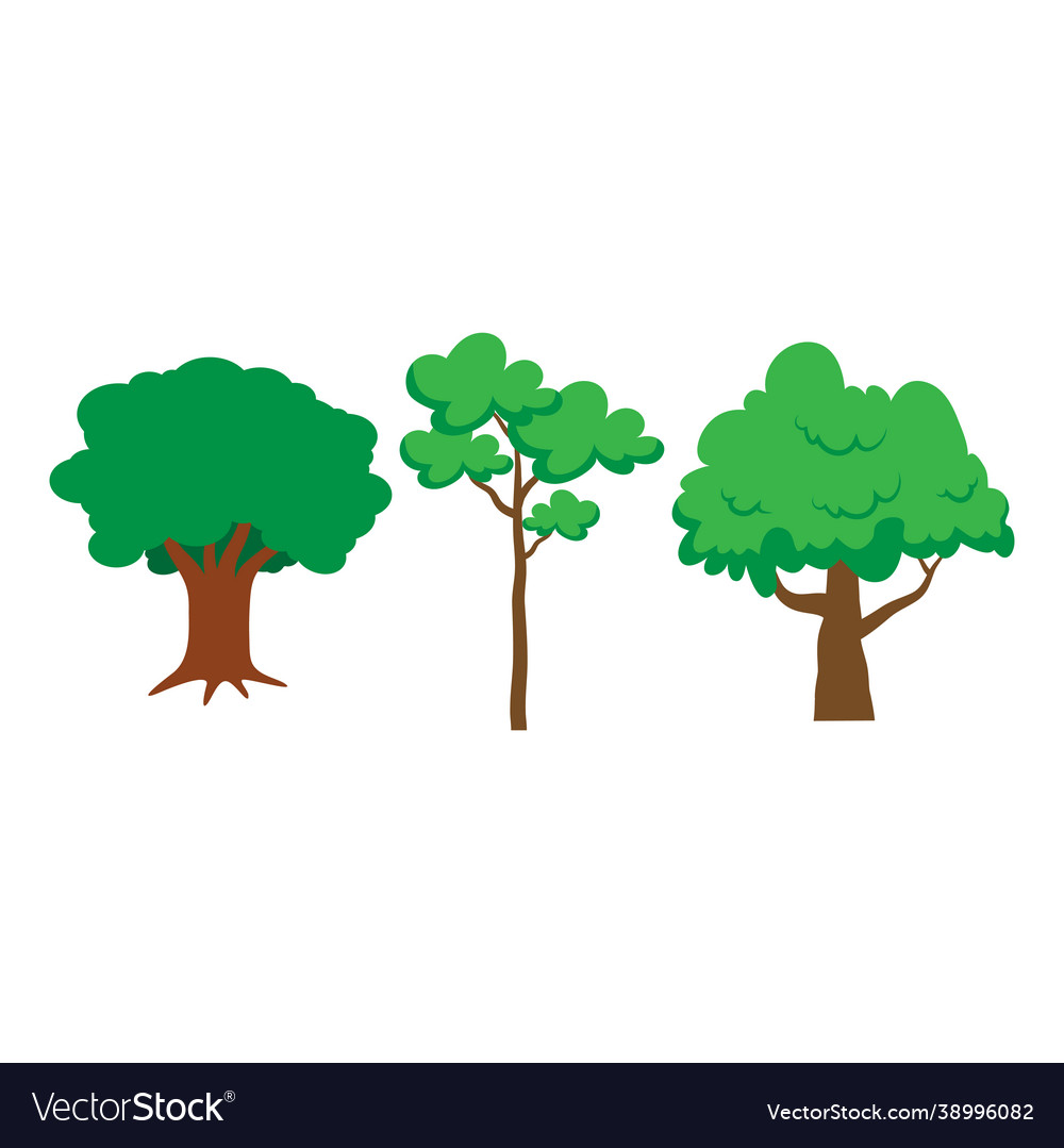 Tree forest icon set design template Royalty Free Vector
