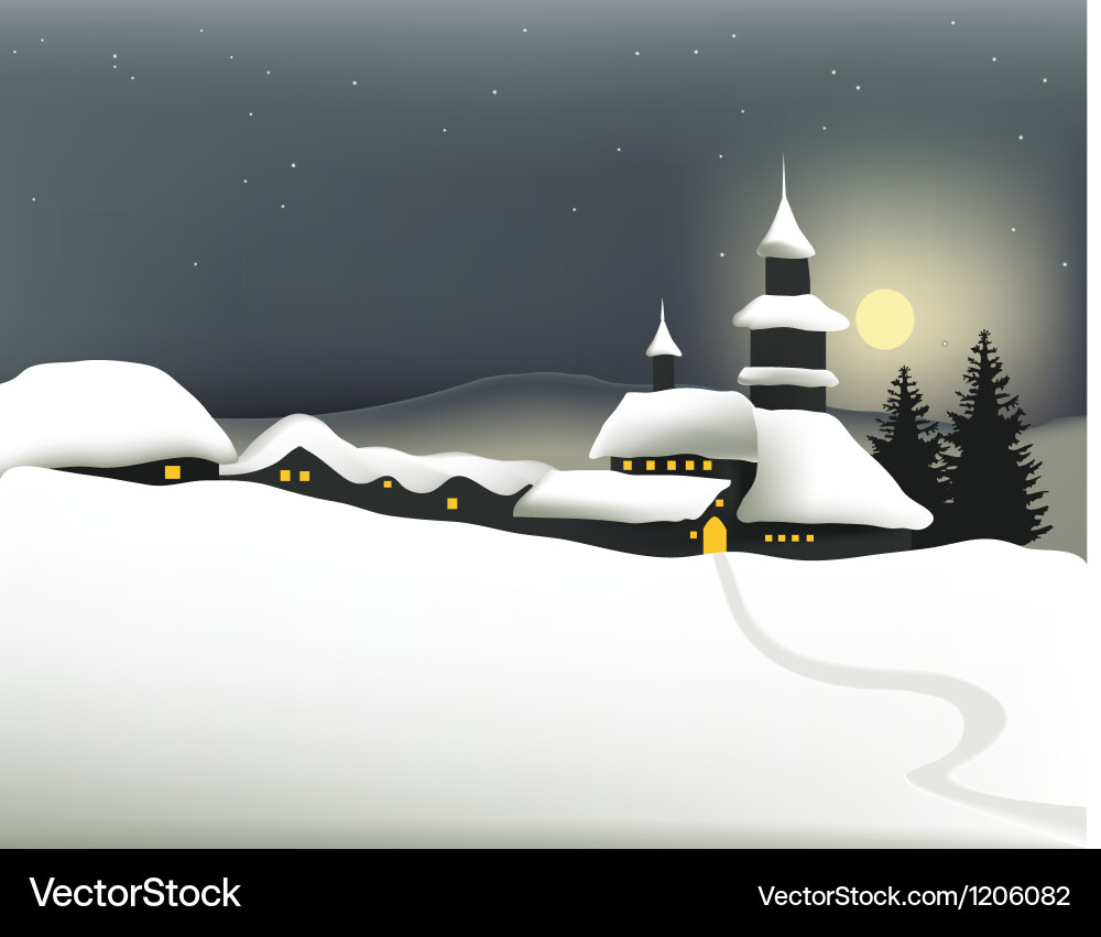 Winter town Royalty Free Vector Image - VectorStock
