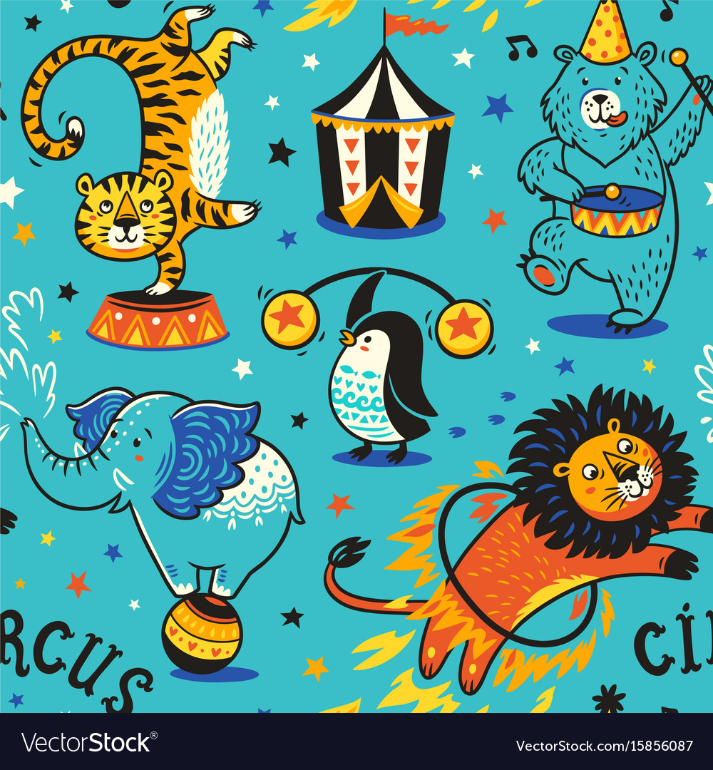 Circus seamless pattern Royalty Free Vector Image