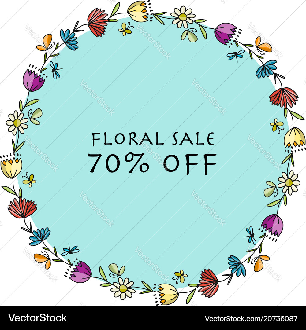 Floral banner for your design Royalty Free Vector Image