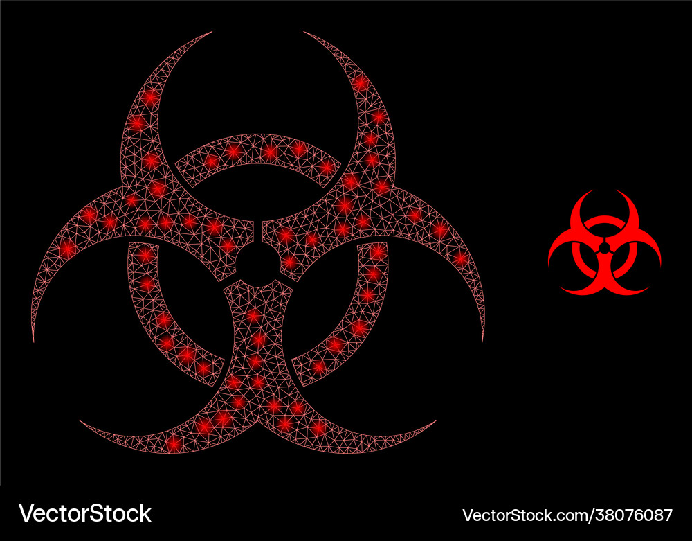 Glossy mesh biohazard with glare spots Royalty Free Vector