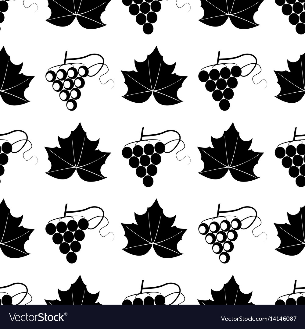 Grape berry leaf pattern Royalty Free Vector Image