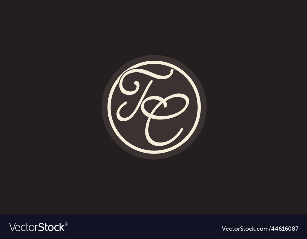 Initial letter tc monogram logo with simple Vector Image Initial letter tc monogram logo with simple Vector Image