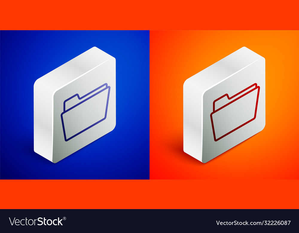 Isometric line document folder icon isolated Vector Image