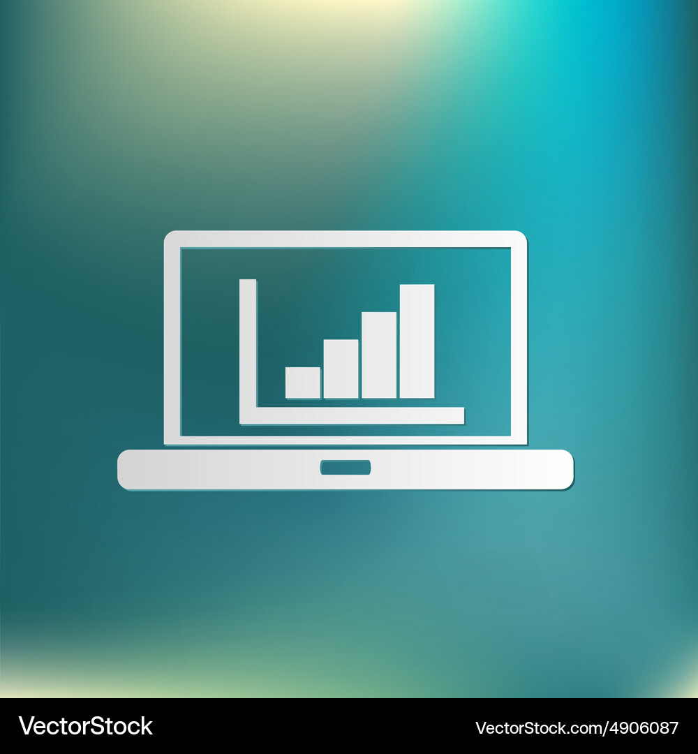 Laptop with symbol diagram Royalty Free Vector Image