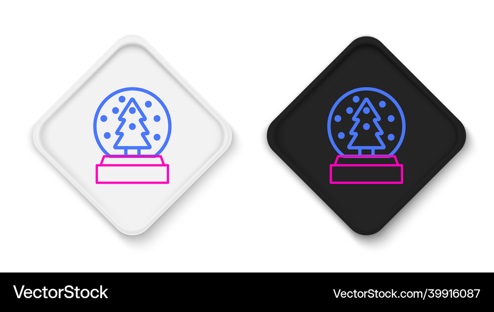 Line christmas snow globe with fallen snow Vector Image