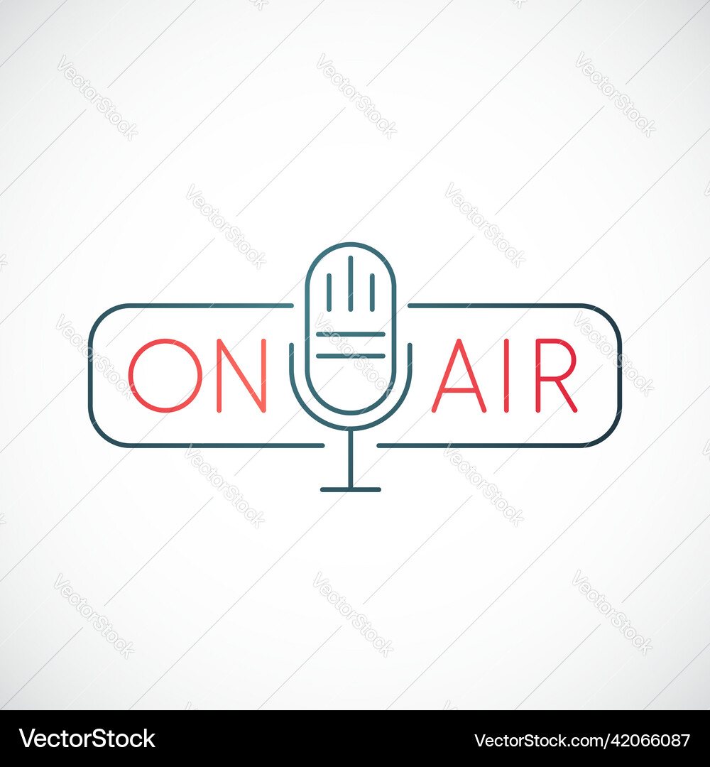 On air icon isolated white background retro Vector Image