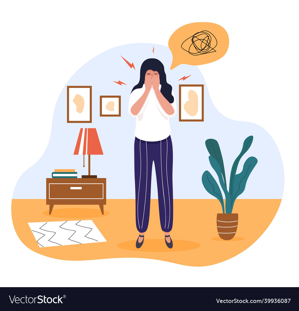 Panic attack concept Royalty Free Vector Image Panic attack concept Royalty Free Vector Image