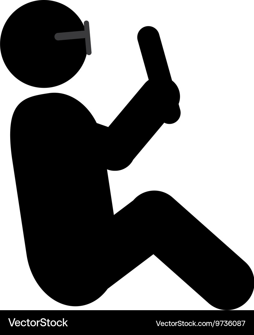 Person sitting down pictograph icon Royalty Free Vector
