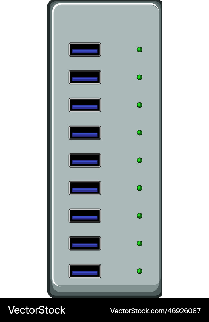 Port usb hub cartoon Royalty Free Vector Image