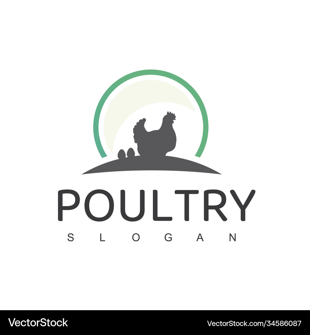 Poultry logo with hen symbol Royalty Free Vector Image