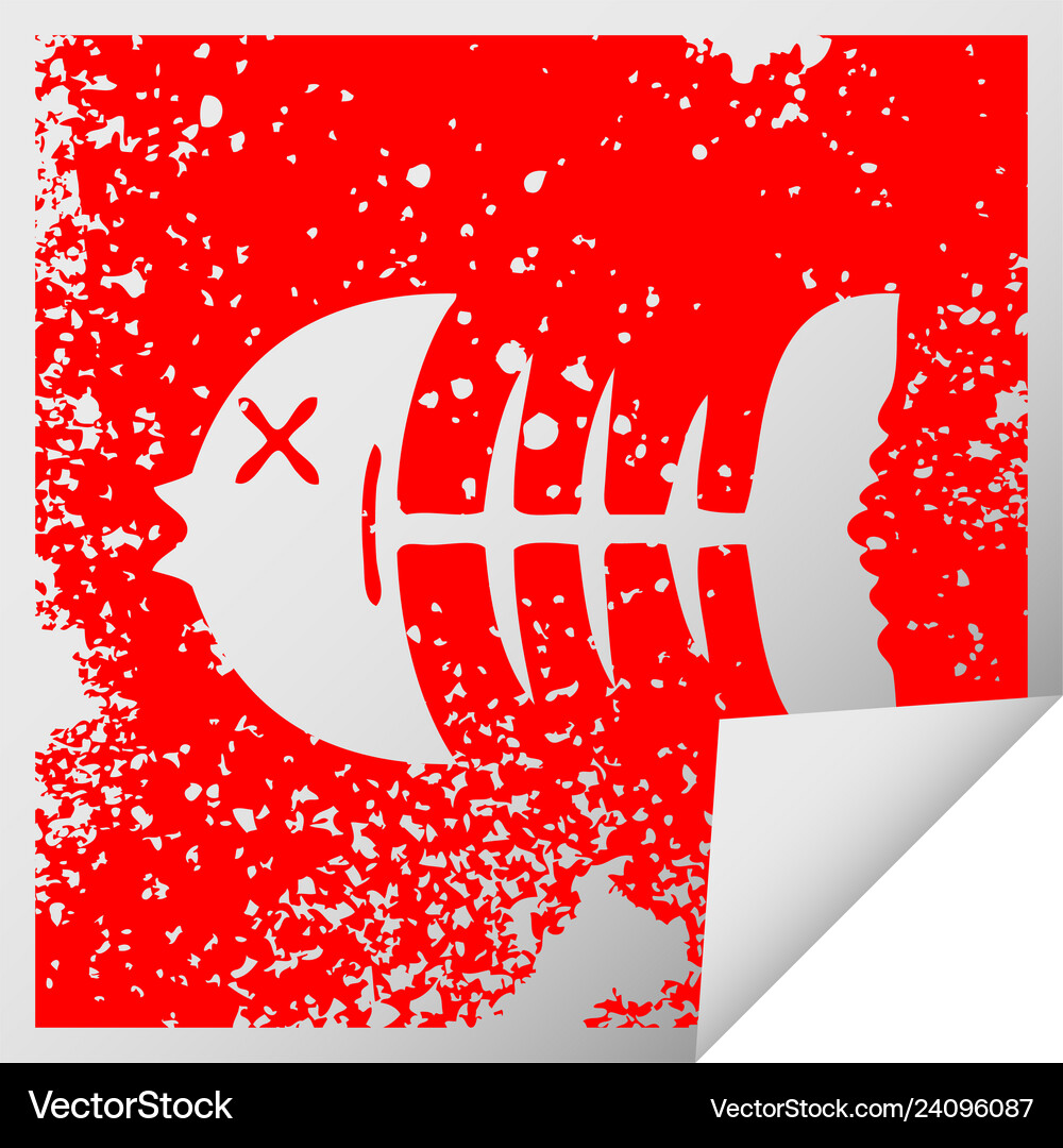 Quirky distressed square peeling sticker symbol Vector Image