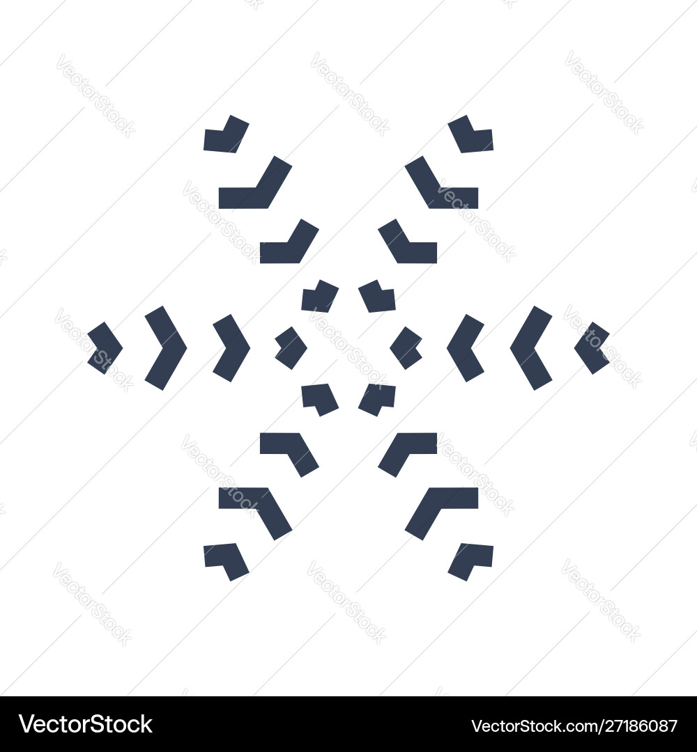 Snowflake sign black icon isolated Royalty Free Vector Image
