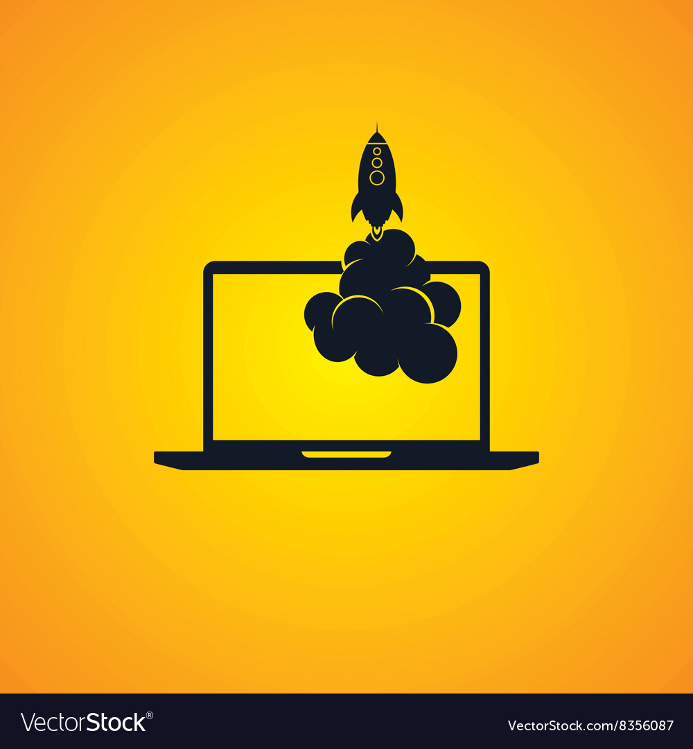 Start up program rocket computer boot program Vector Image