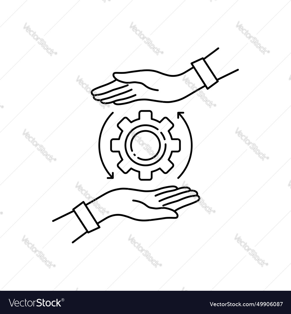 Thin line hand like easy operation process Vector Image Thin line hand like easy operation process Vector Image