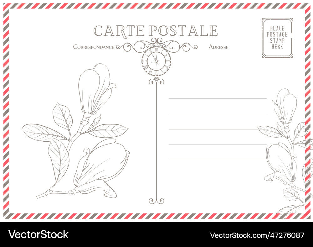 Vintage postcard background template Royalty Free Vector