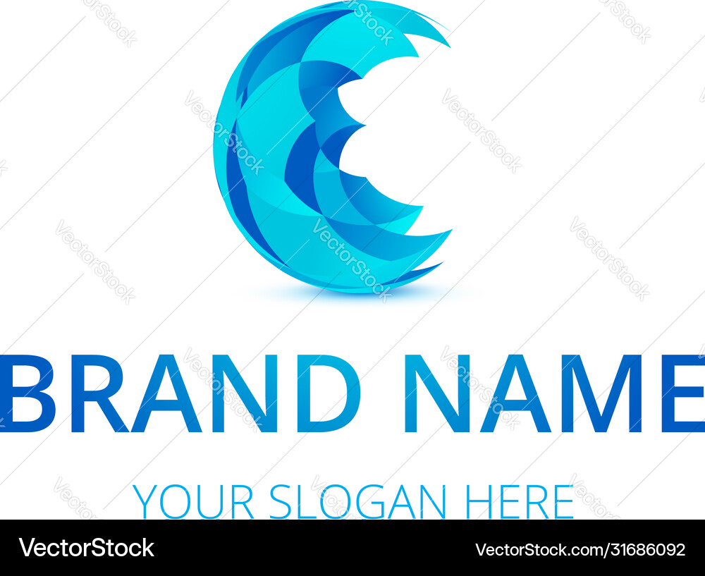 Abstract blue sphere logo design perfect to use Vector Image