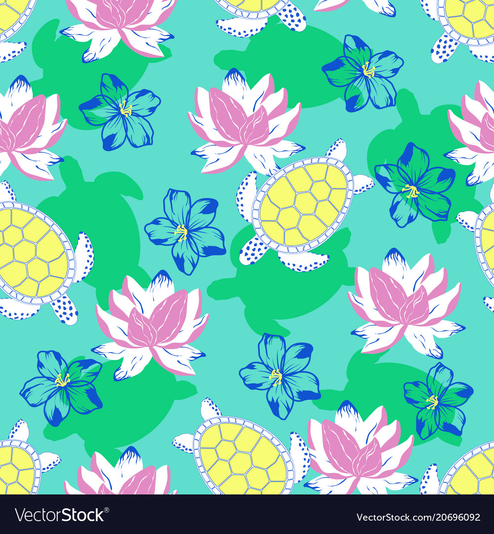 Abstract pattern with turtles Royalty Free Vector Image