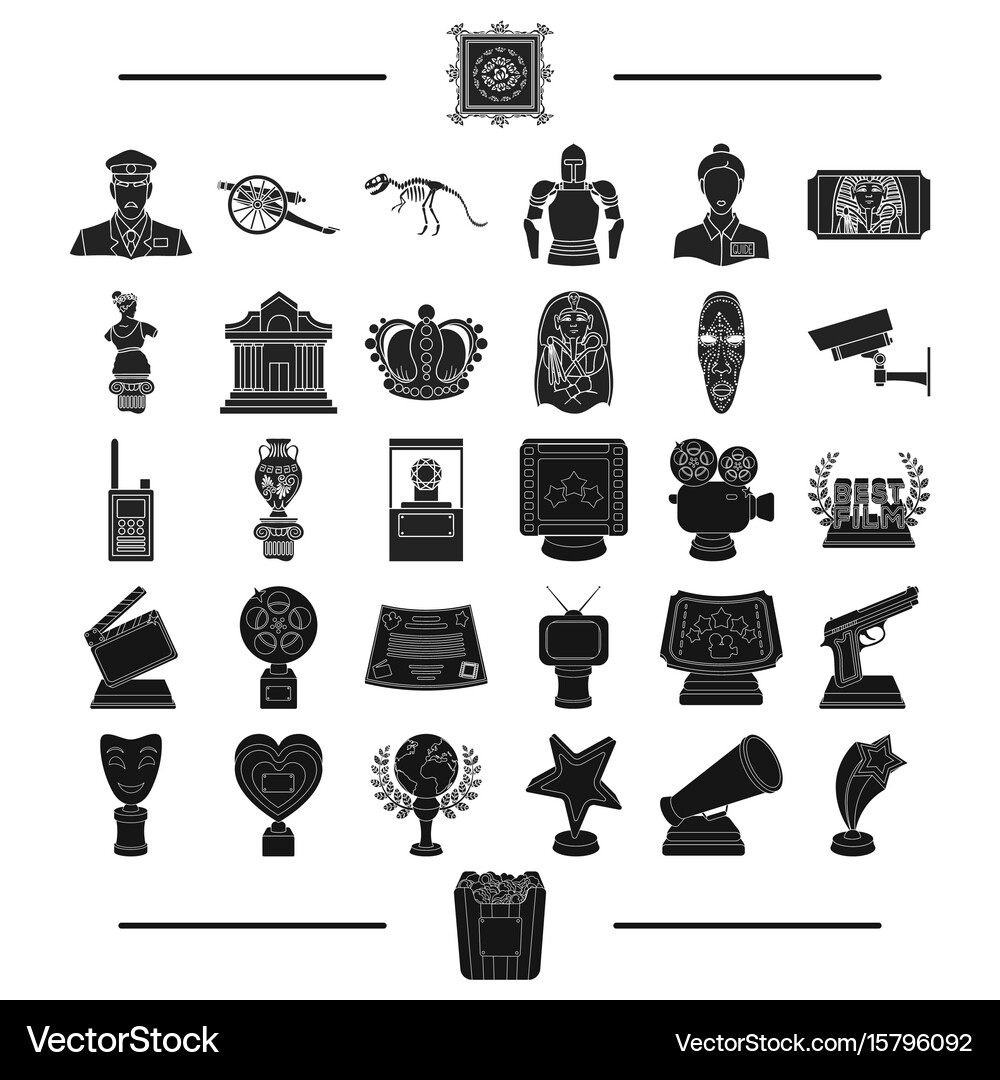 Ancient museum antiquity and other web icon Vector Image