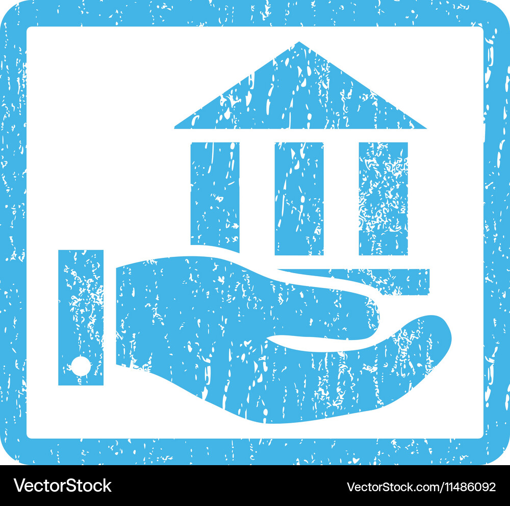 Bank service icon rubber stamp Royalty Free Vector Image