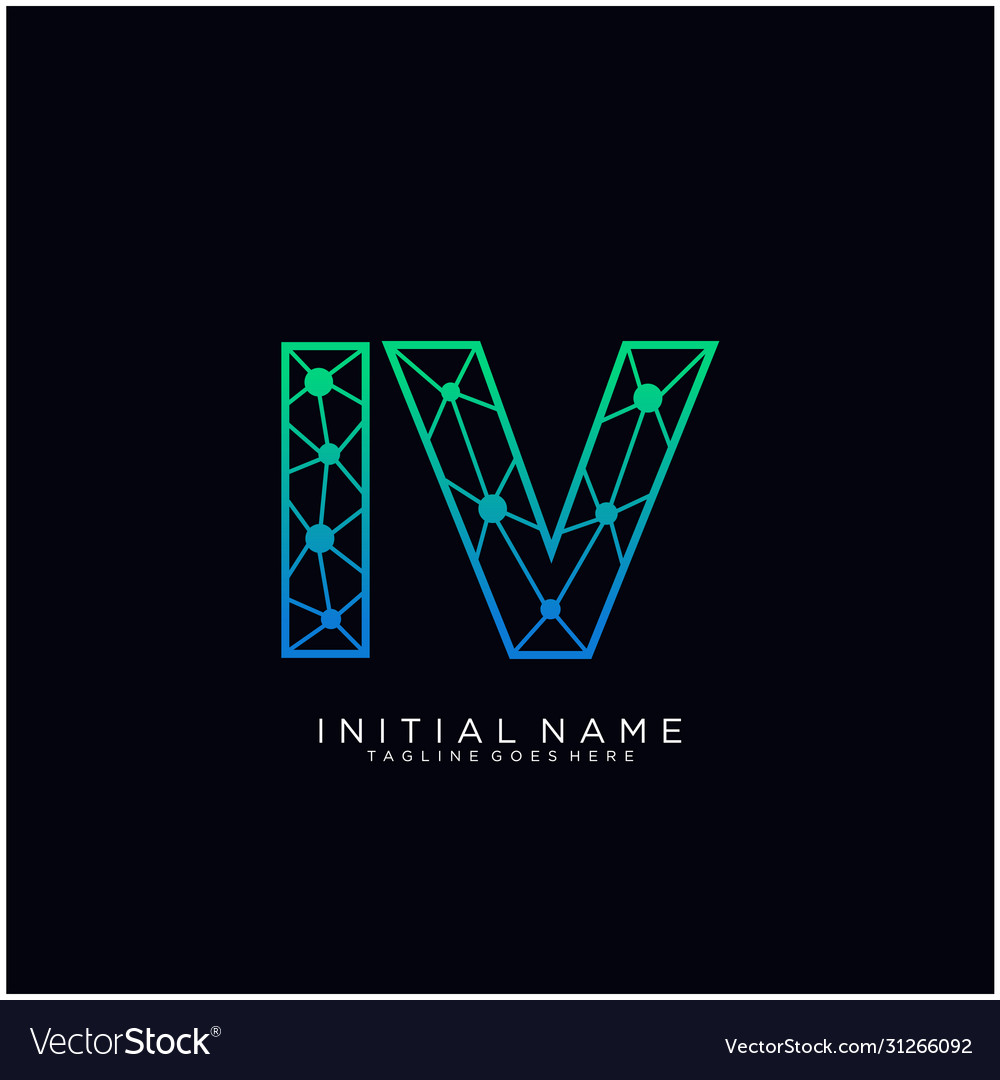 Iv letter logo icon design template elements Vector Image
