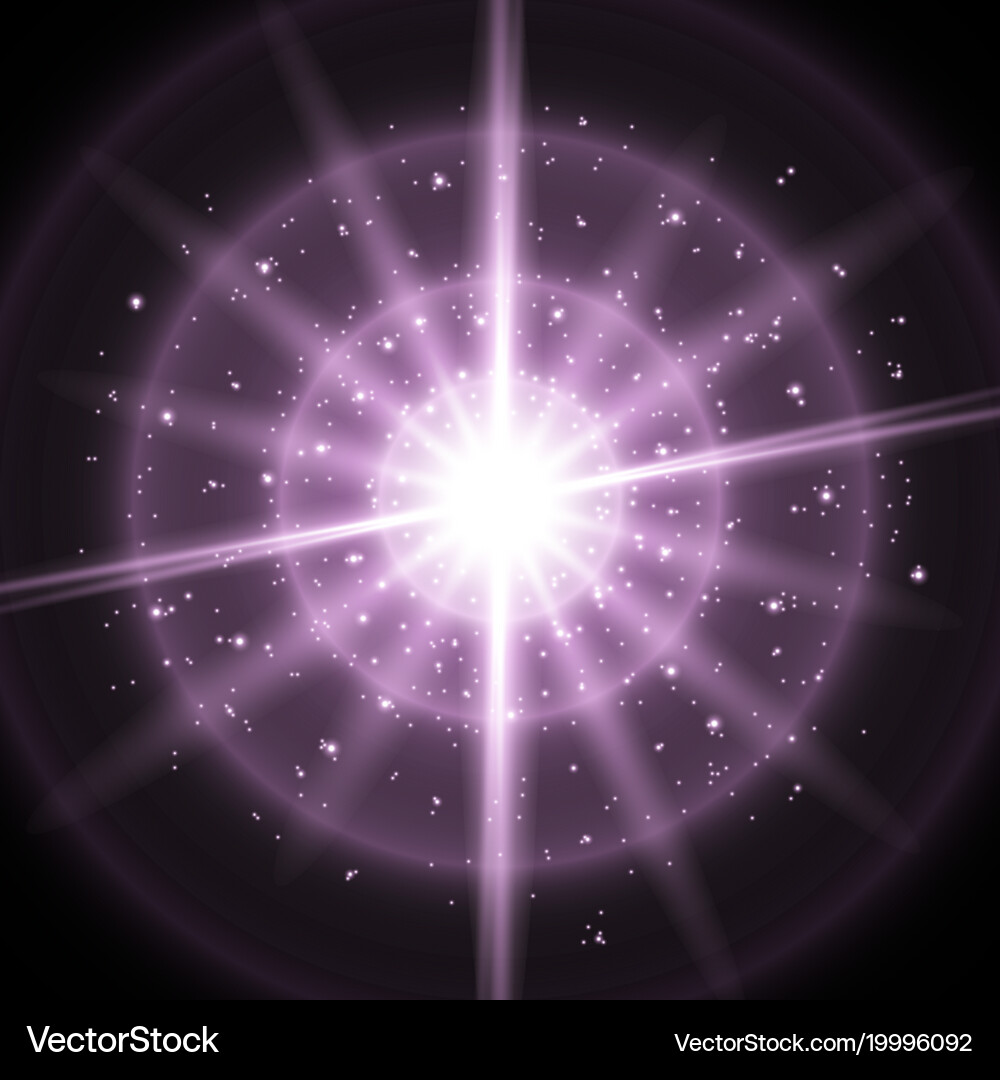 Light circle with waves of and stardust Royalty Free Vector
