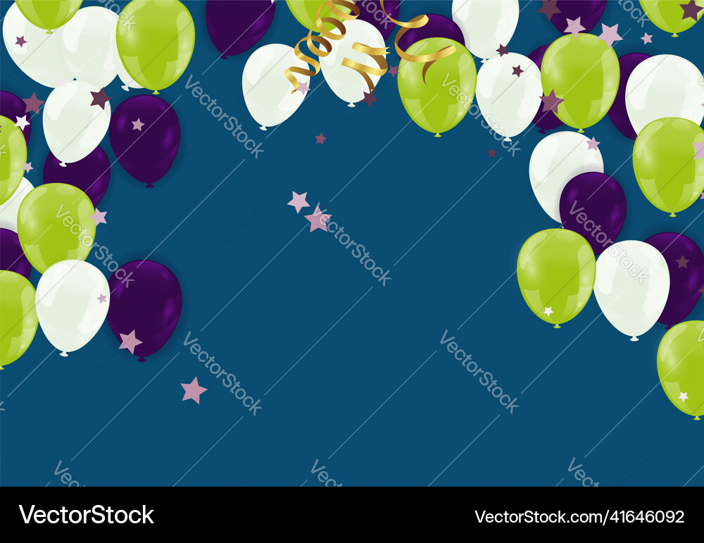 Party banner with multicolored realistic balloons Vector Image