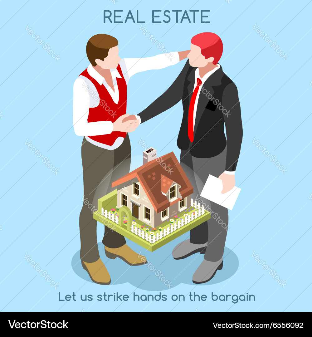 Real estate 01 people isometric Royalty Free Vector Image