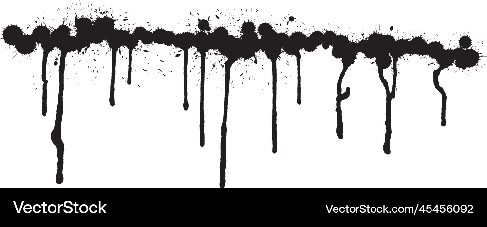 Realistic black paint with spots and drops Vector Image
