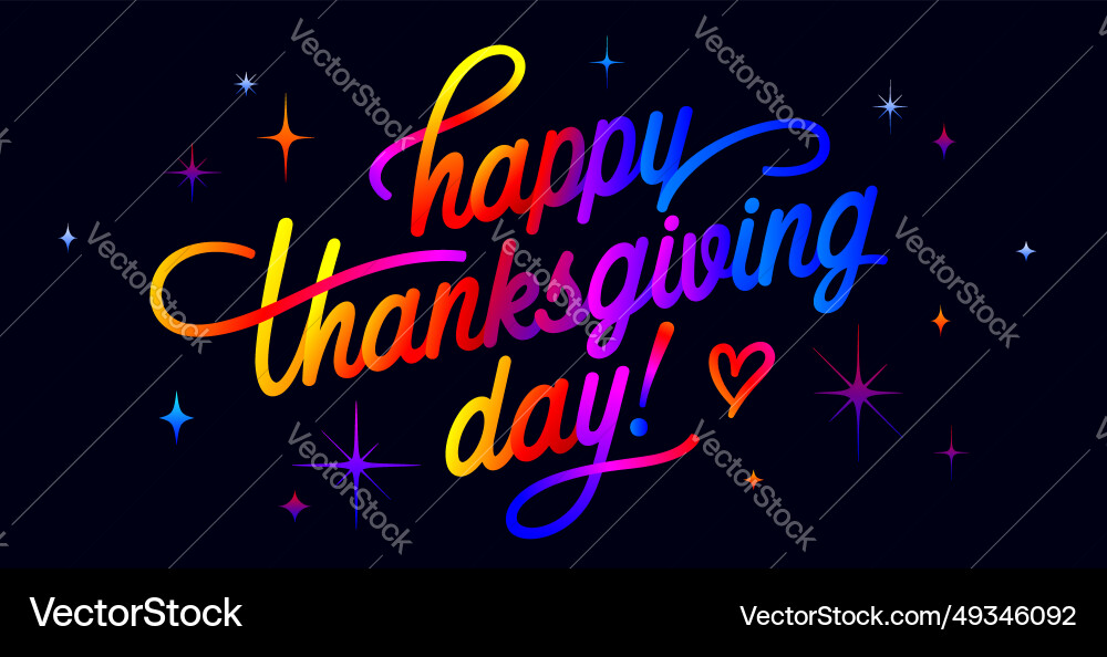 Thanksgiving day hand lettering Royalty Free Vector Image