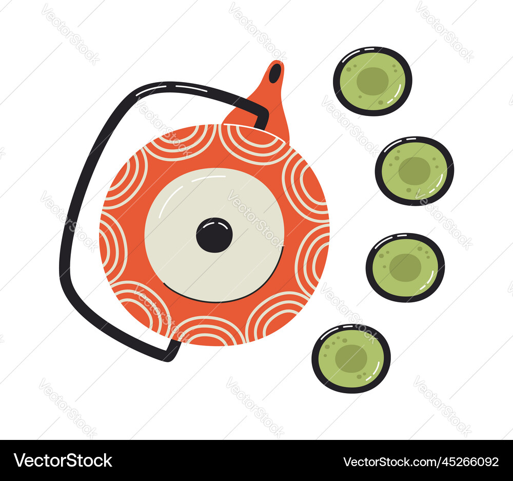 Traditional Ceramic Chinese Tea Ceremony Set Vector Image