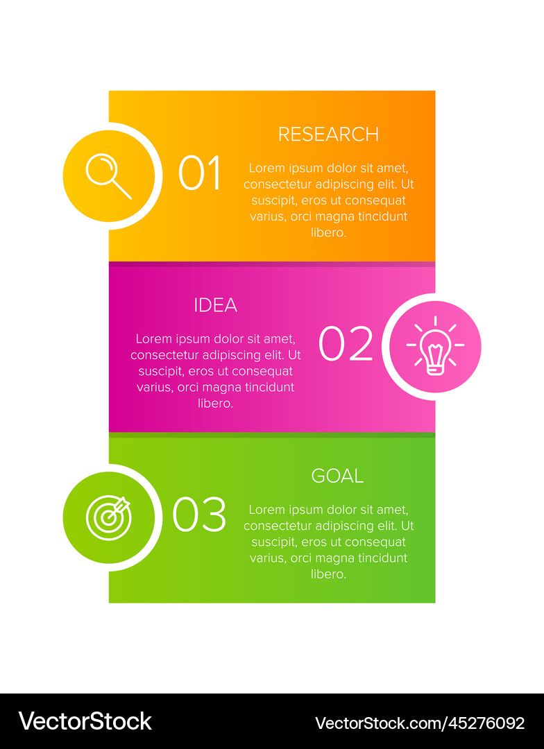 Vertical infographic design with icons and 3 Vector Image