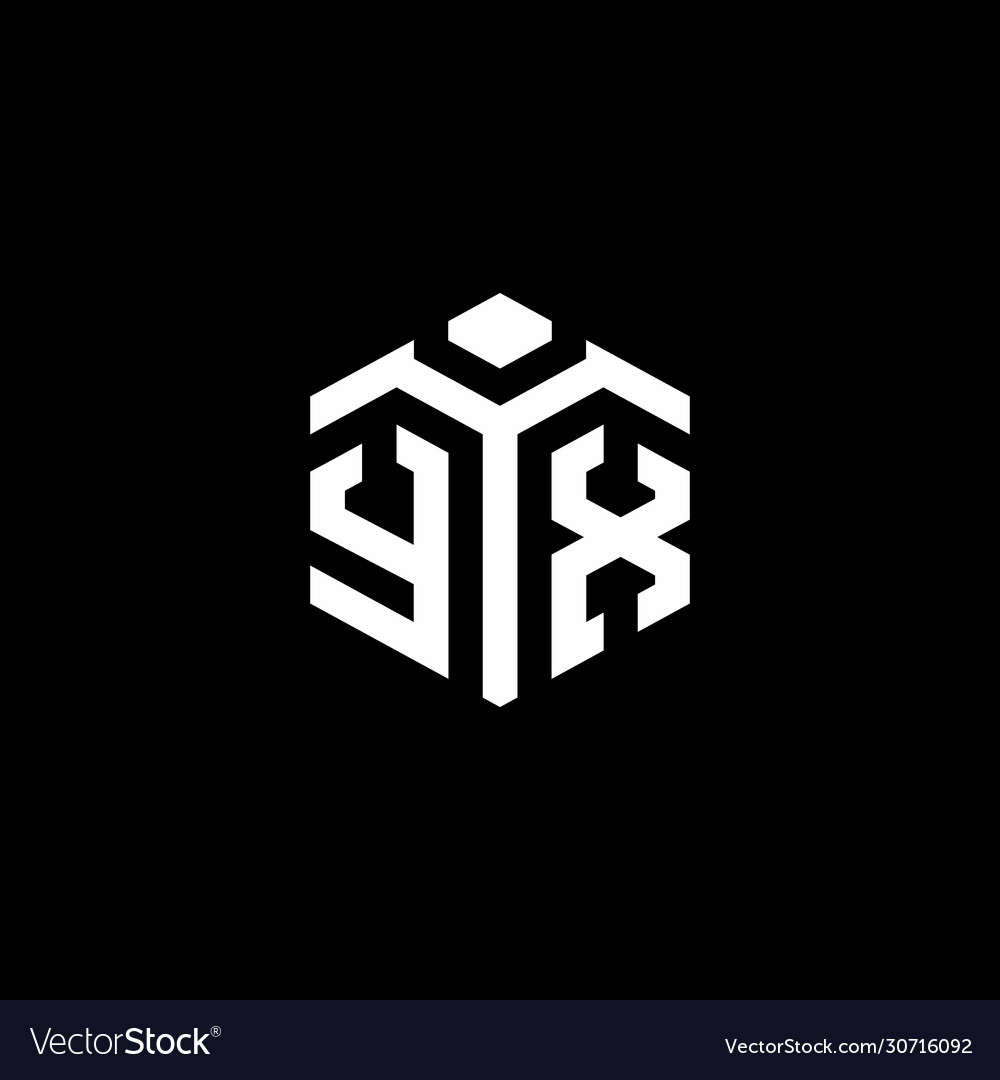 Yx monogram logo with abstract hexagon style Vector Image Yx monogram logo with abstract hexagon style Vector Image