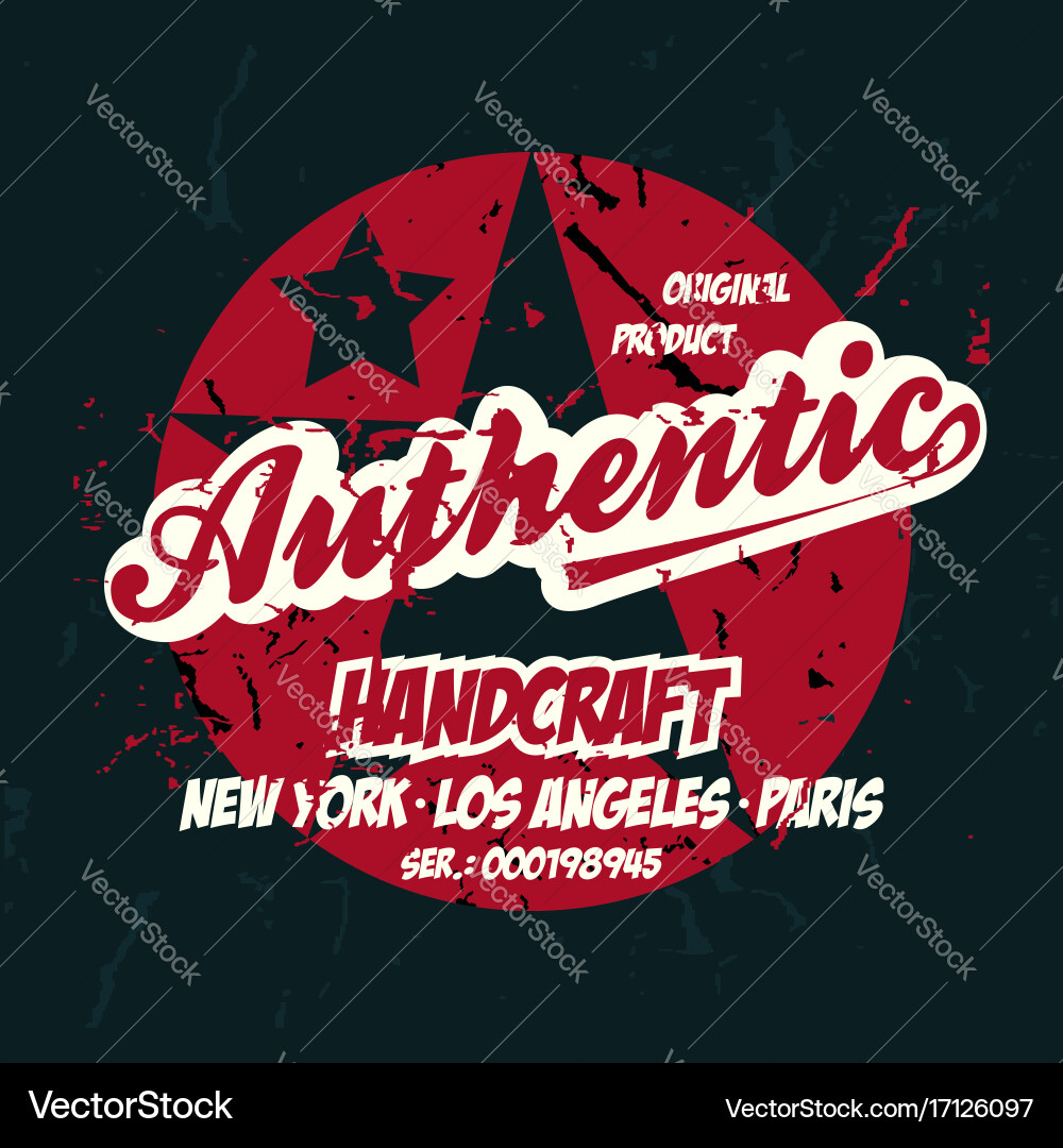 Authentic print apparel stamp for shirt Royalty Free Vector
