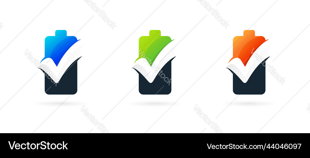 Battery health icon or checking Royalty Free Vector Image