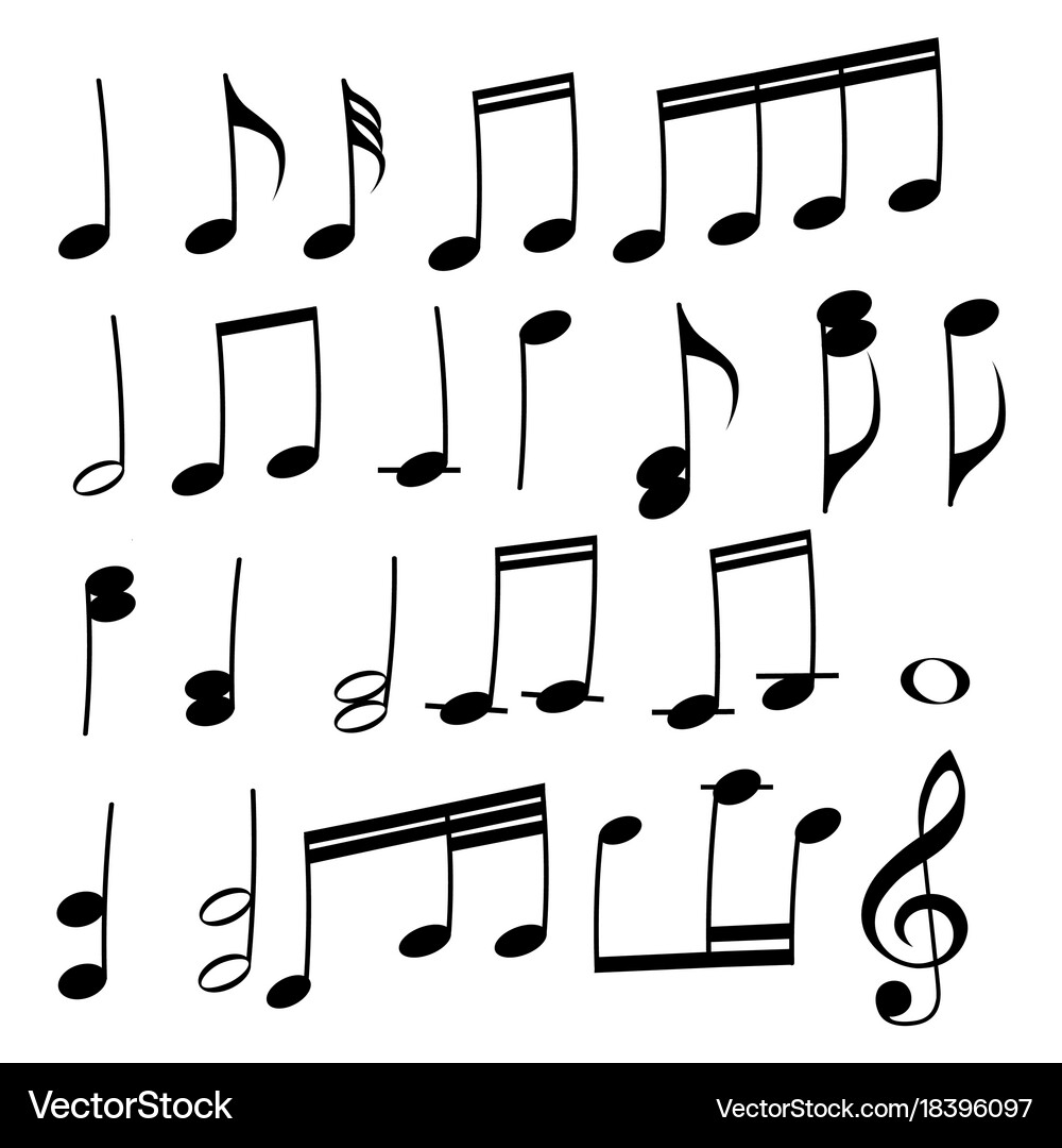 Black Musical Notes Collection Royalty Free Vector Image