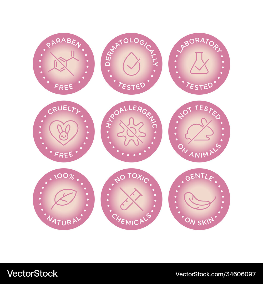 Cosmetics round isolated product icon set Vector Image