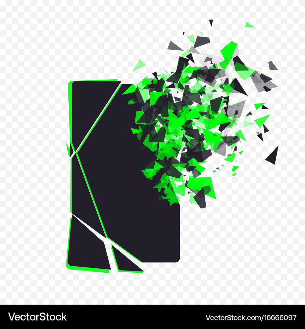 Cracked phone screen shatters into pieces broken Vector Image