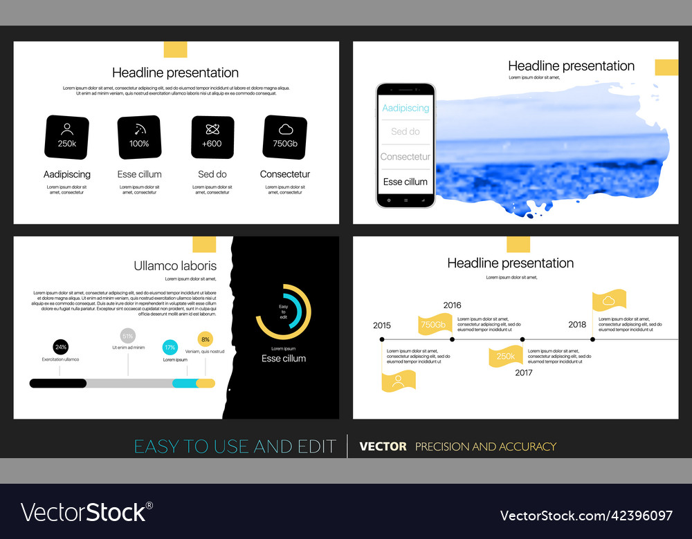 Creative presentation templates with editable Vector Image