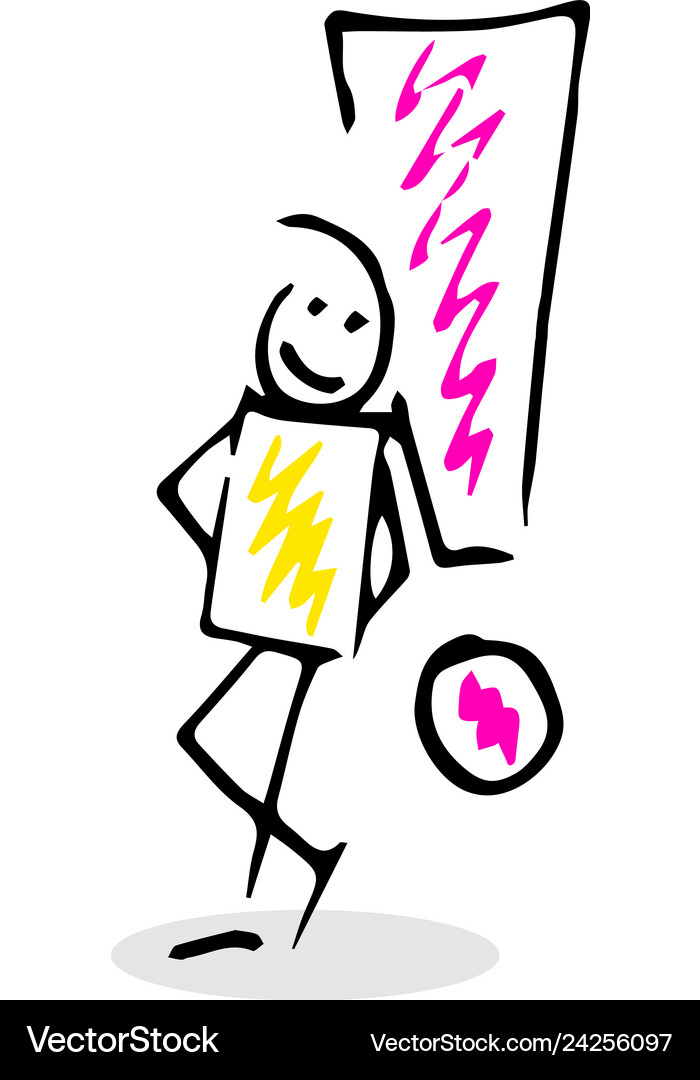 Free hand drawing of an exclamation mark Vector Image