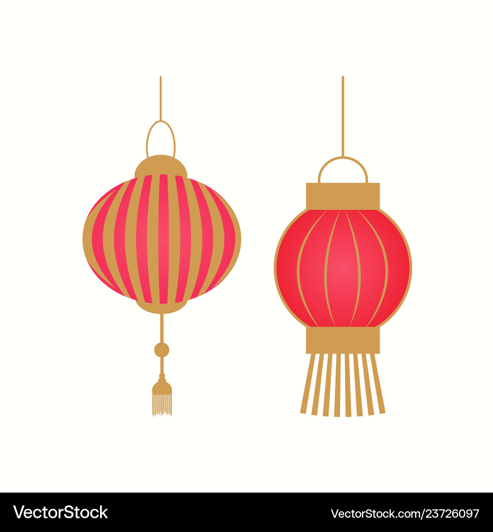 Hanging lantern with golden stripes Royalty Free Vector