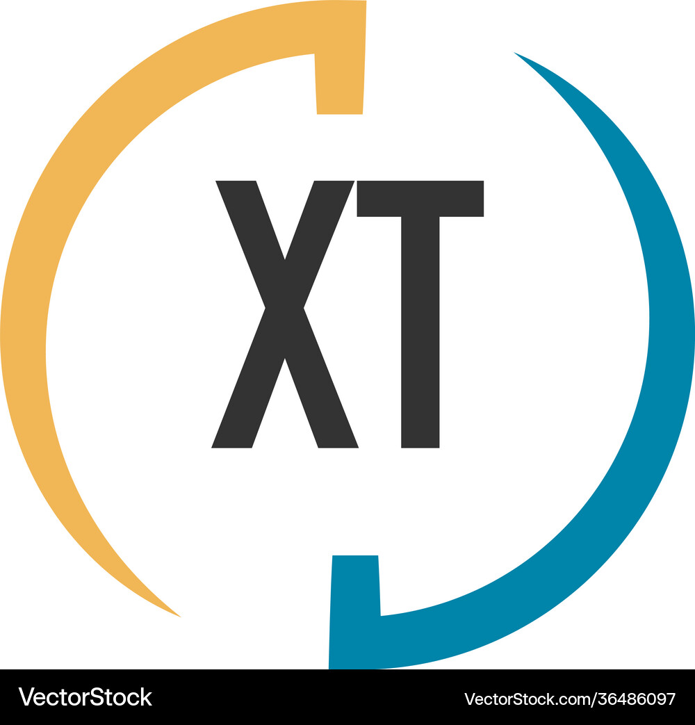 Initial letter xt swoosh design logo concept Vector Image