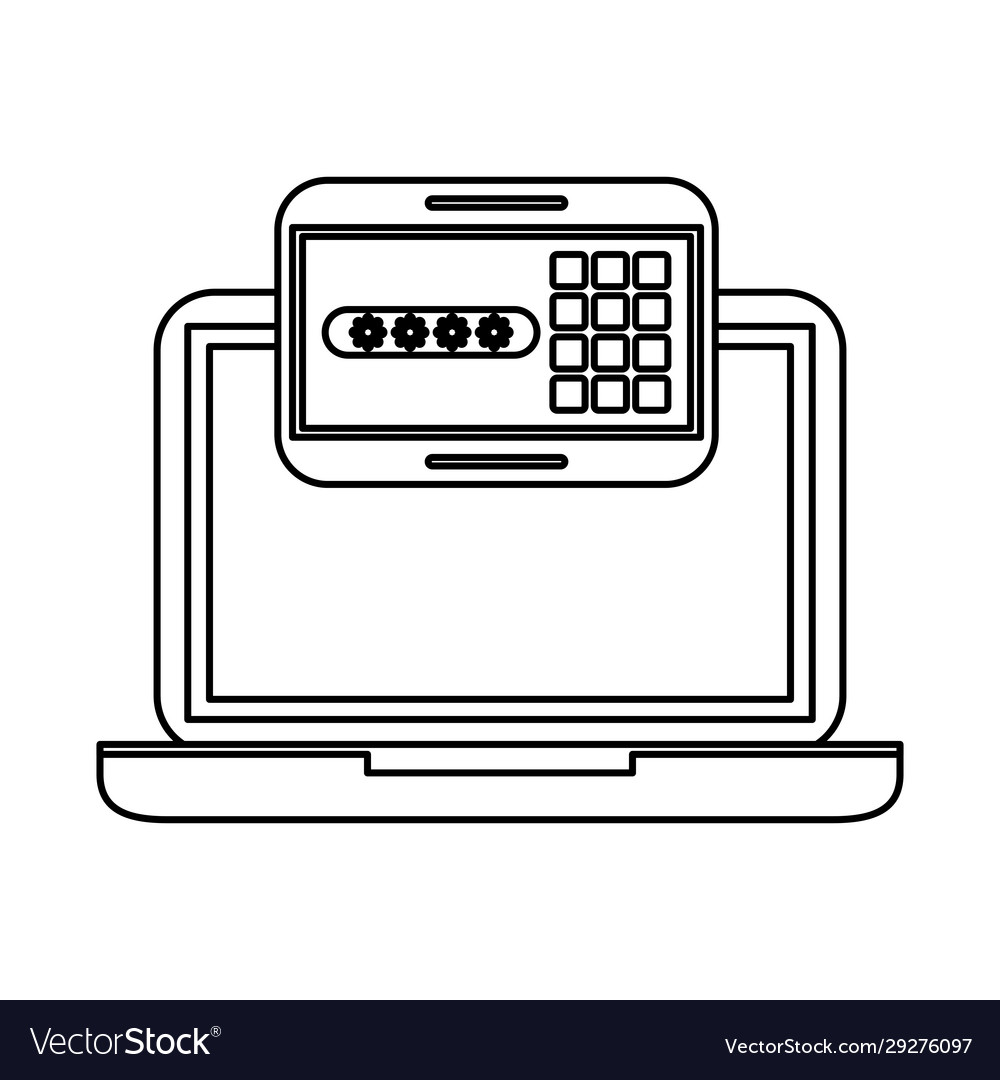 Password code security panel digital and laptop Vector Image