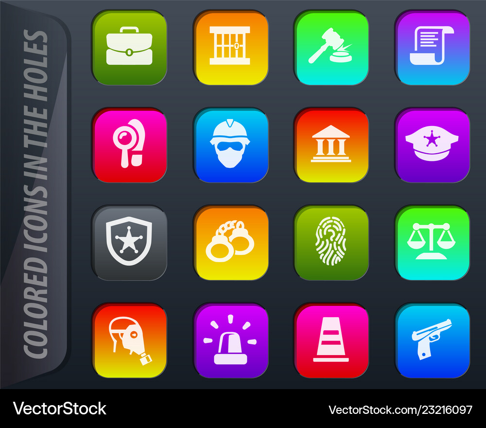 Police icons set Royalty Free Vector Image - VectorStock