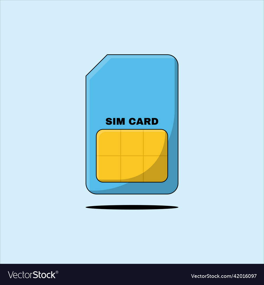Sim card flat design Royalty Free Vector Image