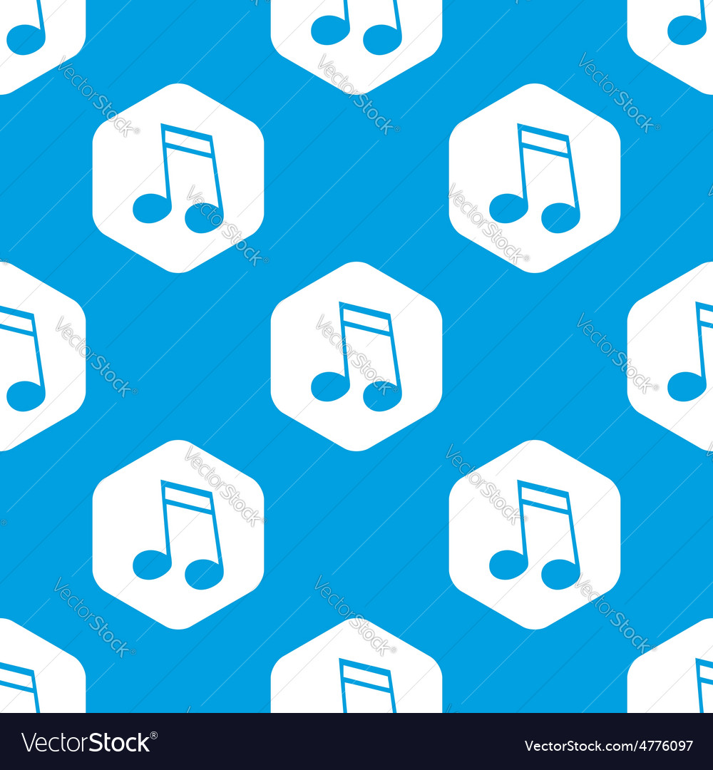 Sixteenth note hexagon pattern Royalty Free Vector Image