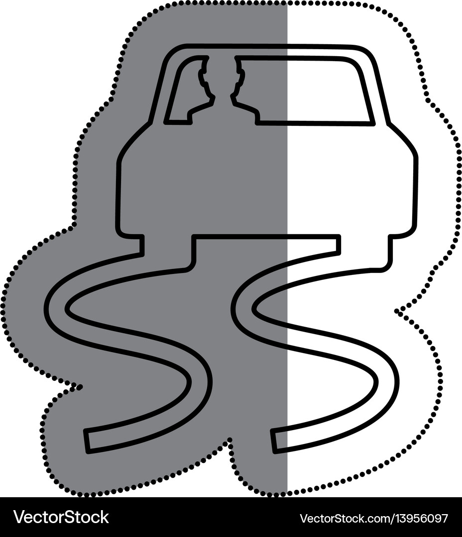 Slippery way road sign Royalty Free Vector Image