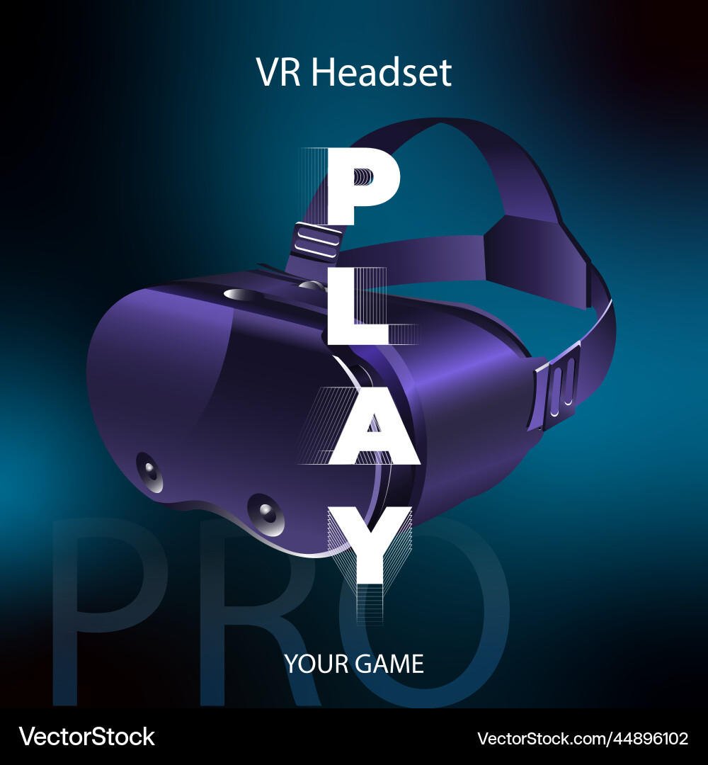 Banner design of vr headset play Royalty Free Vector Image