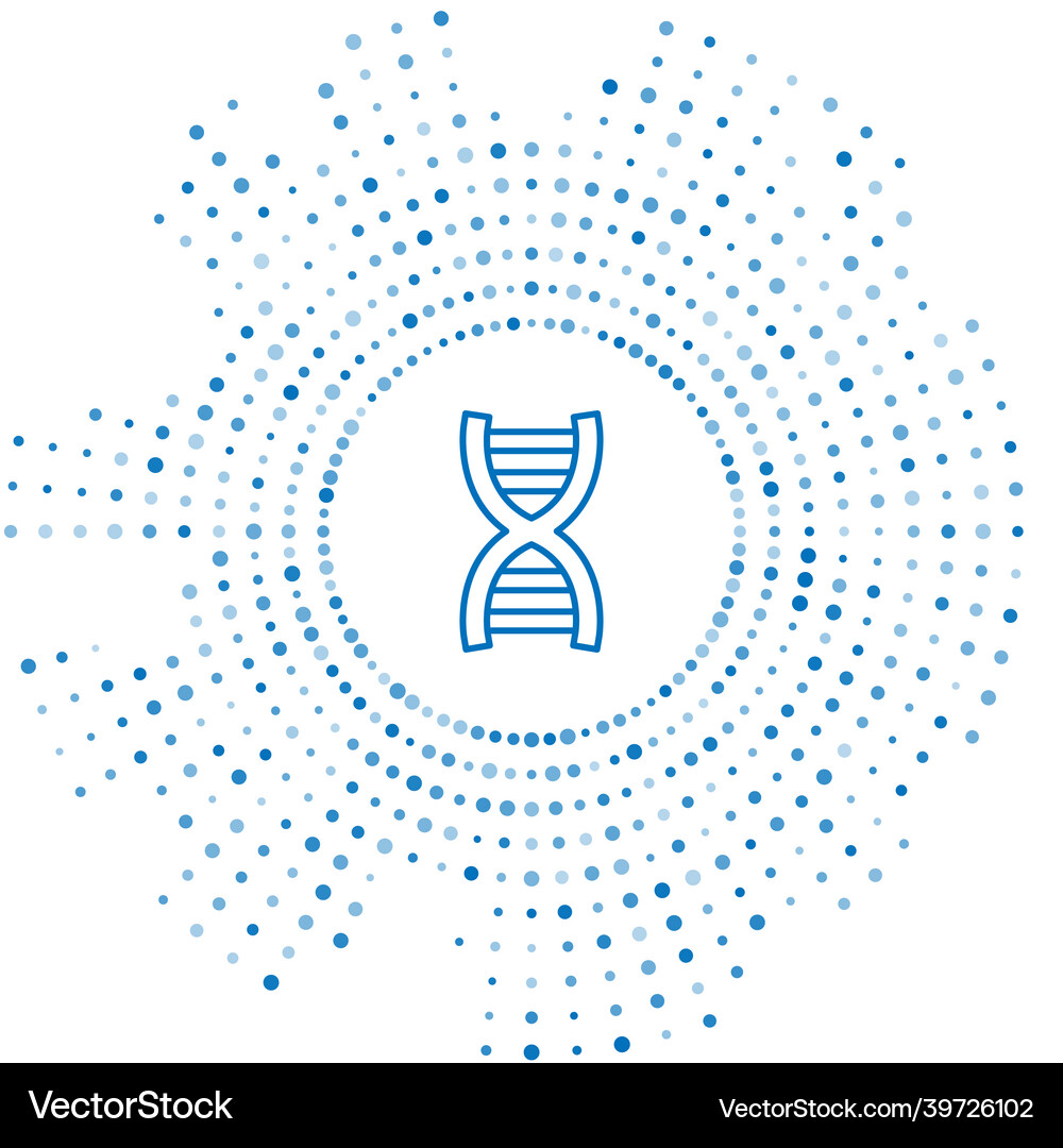 Blue line dna symbol icon isolated on white Vector Image