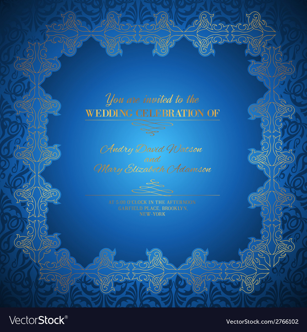 Damask square frame Royalty Free Vector Image - VectorStock